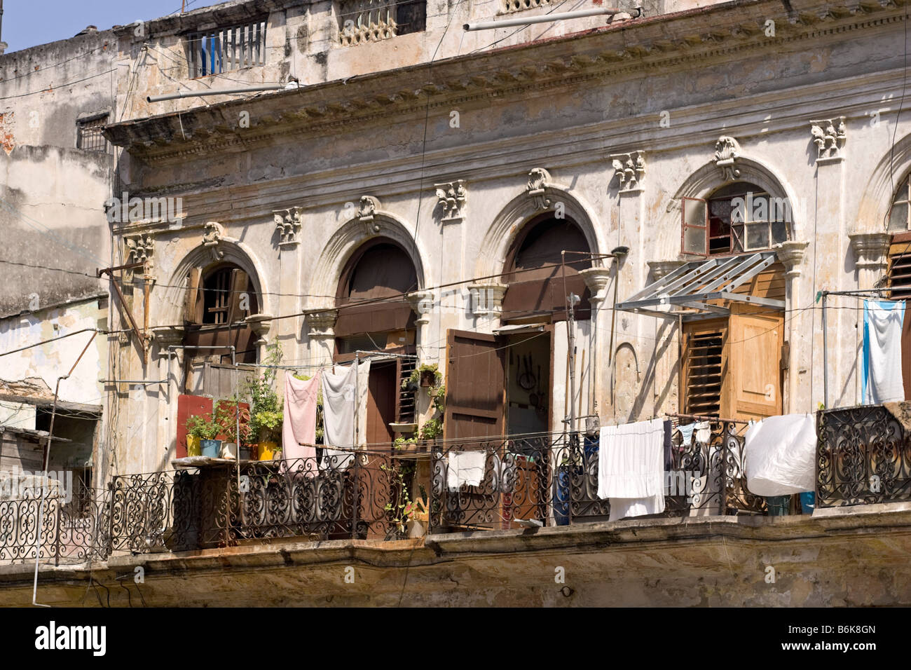 Balcony of an Havana house. Cuba, Caribbean Stock Photo - Alamy