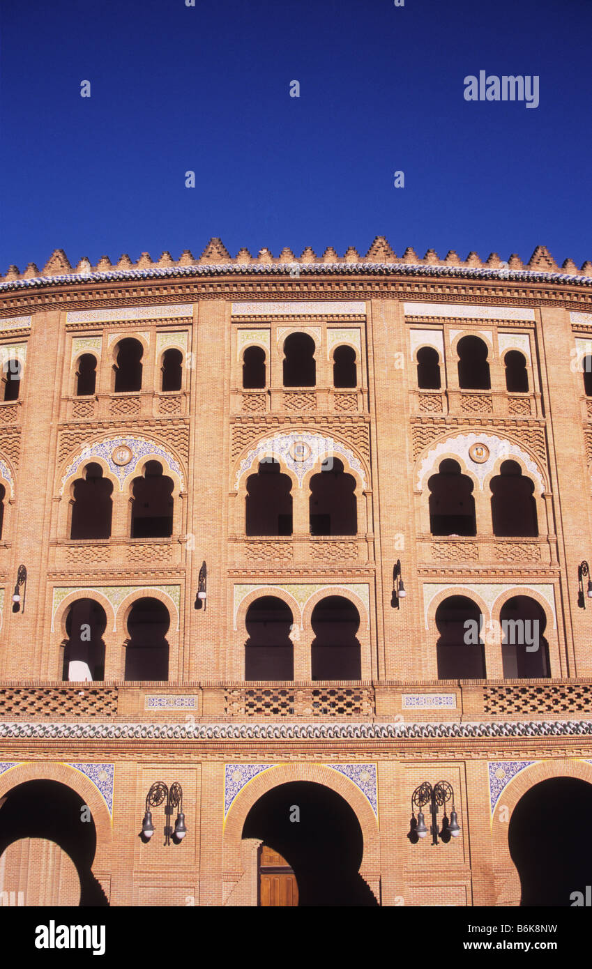 Detail of arched windows and balconies on the exterior of the Moorish ...