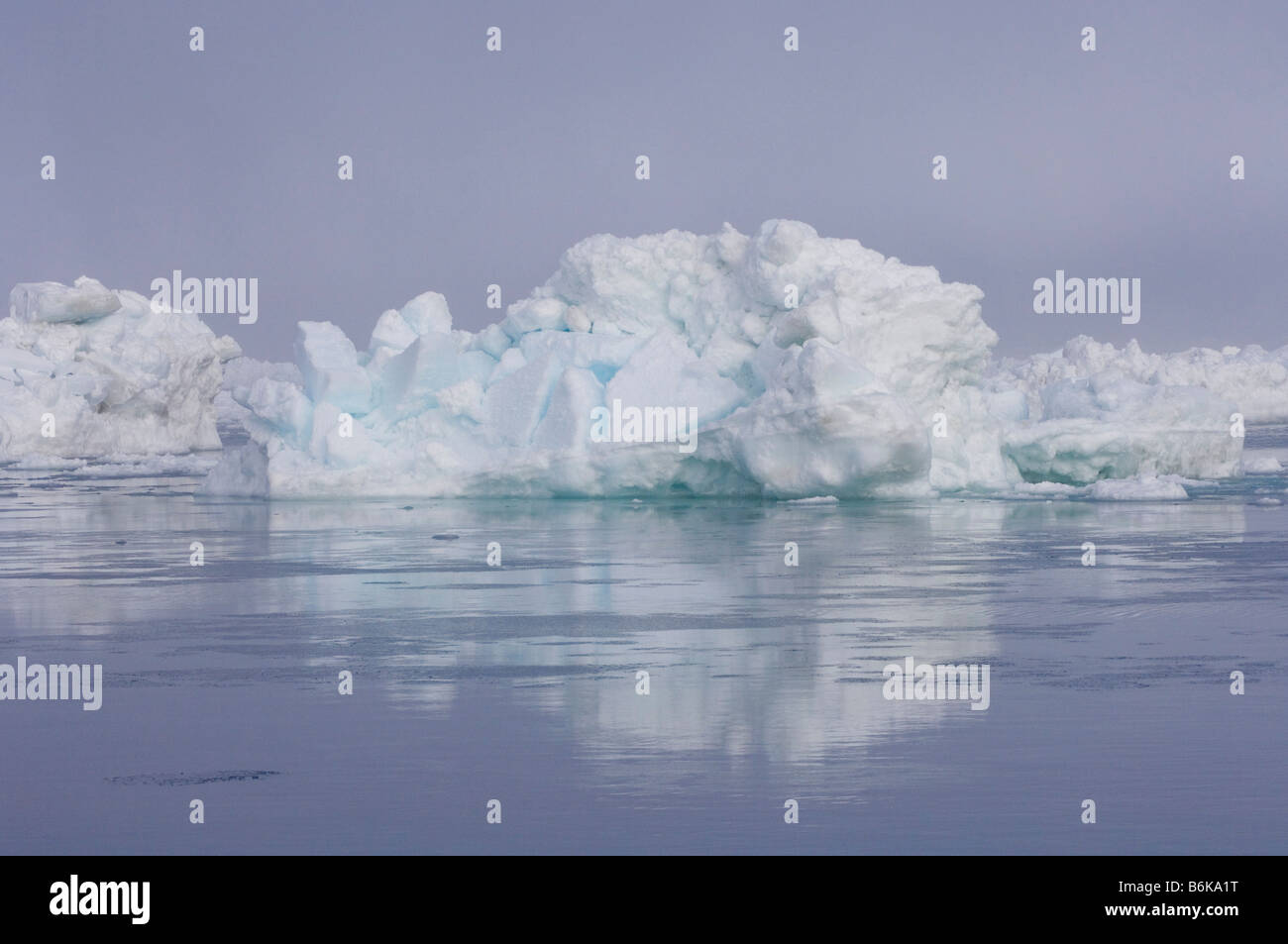 Landscape of the rough sea ice edge in an open lead in the pack ice ...