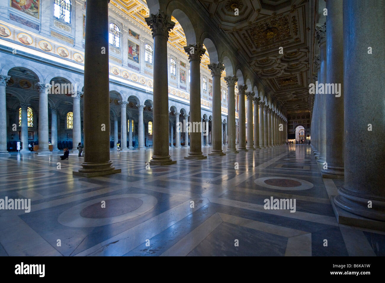 Rome the interior of S Paolo Fuori le Mura basilica Stock Photo - Alamy
