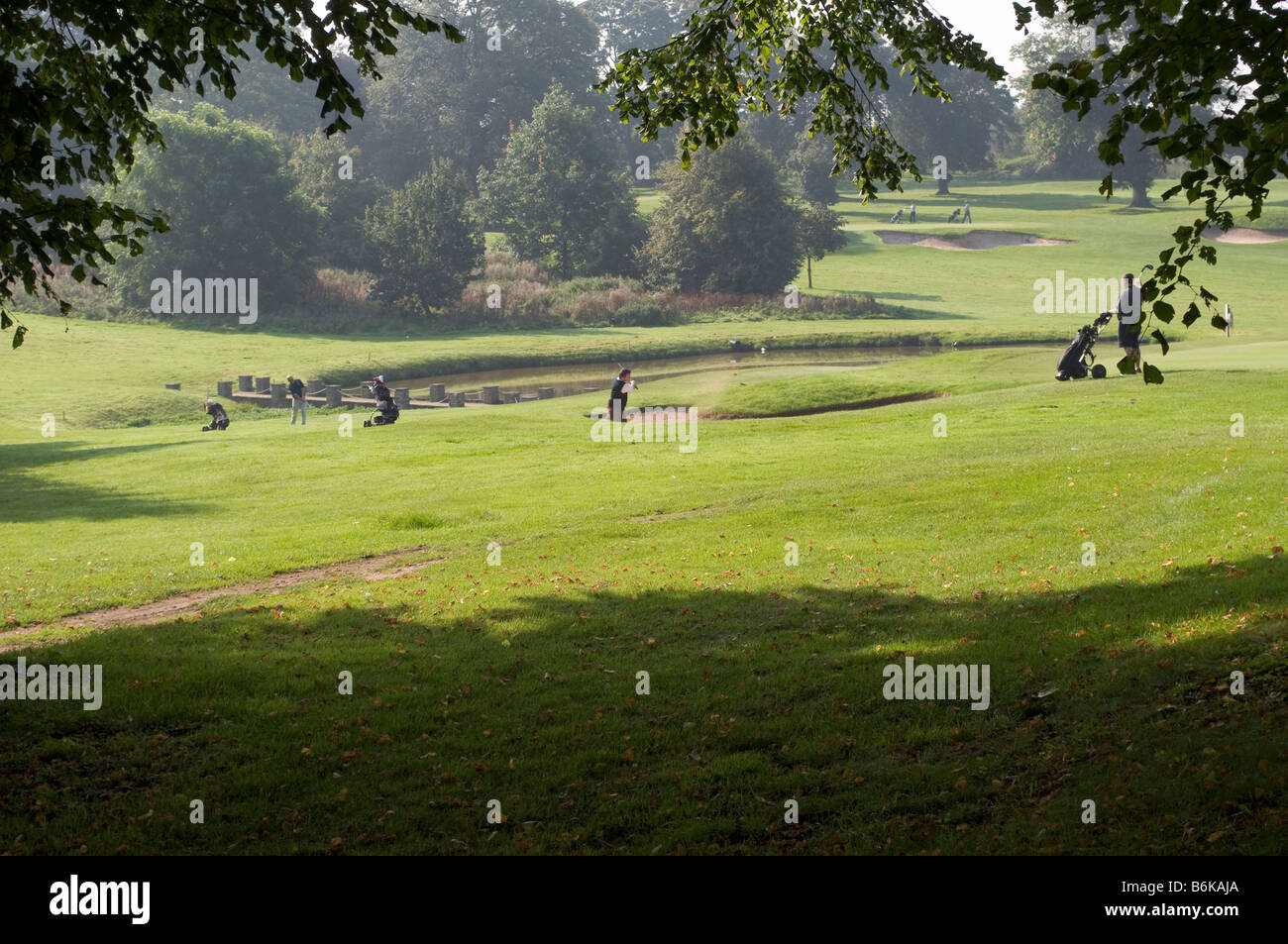 a golf course attached to a hotel Stock Photo - Alamy