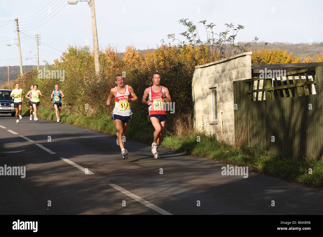 Leading runners in Cheddar 1/2 marathon 2008 Stock Photo - Alamy