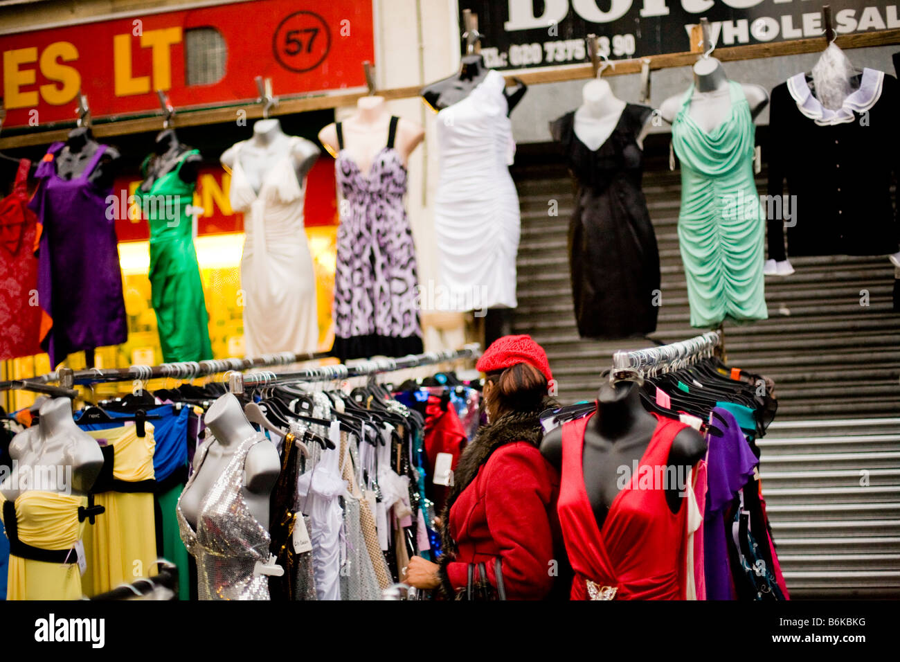 street market with clothes for sale Stock Photo - Alamy
