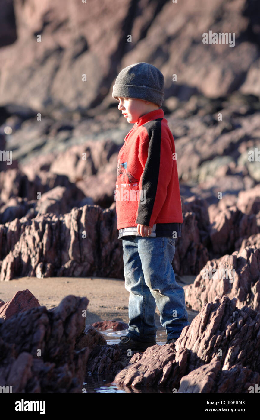 Boy on West Dale beach Pembrokeshire Wales UK Europe Stock Photo - Alamy