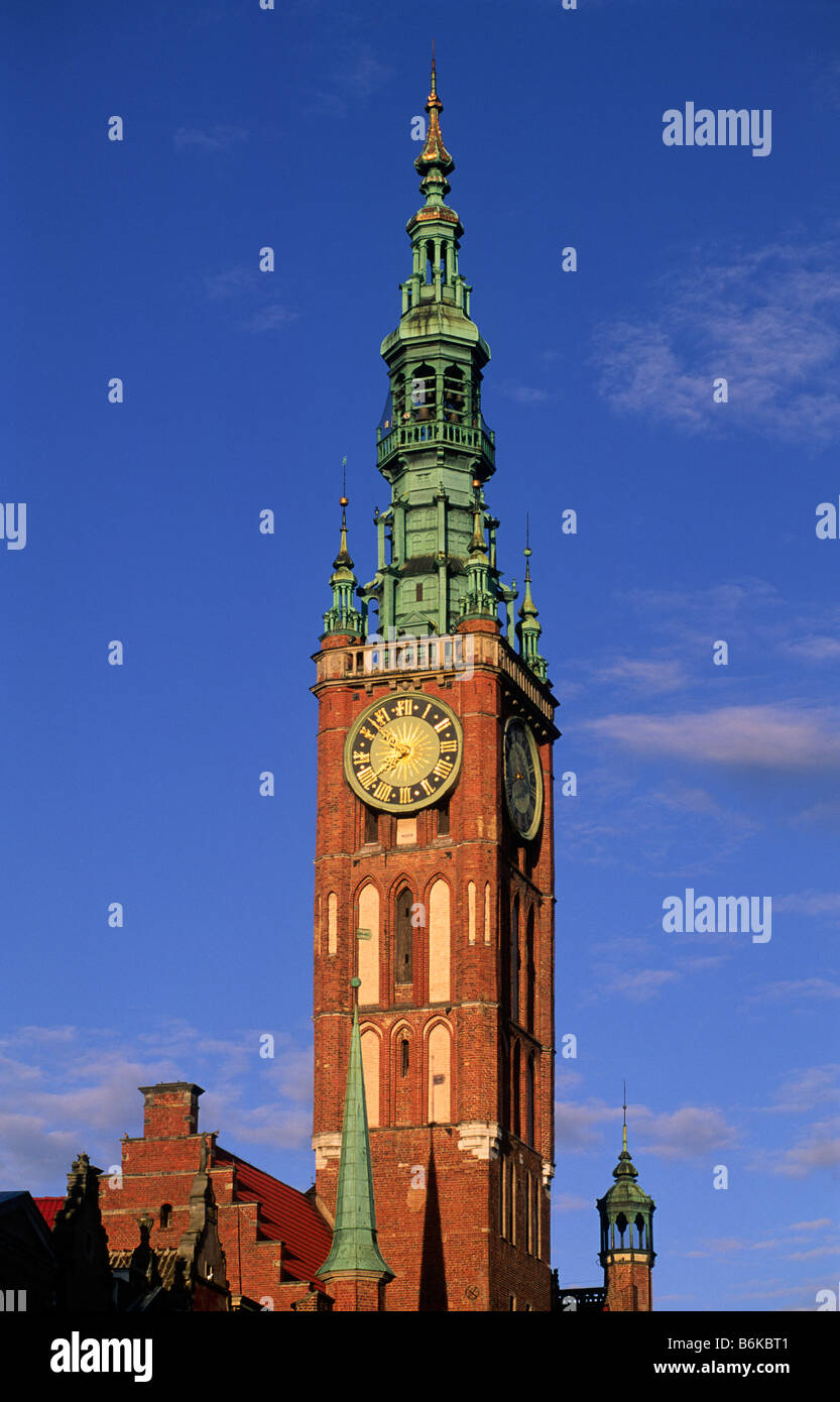 Poland, Gdansk, town hall, clock tower Stock Photo - Alamy
