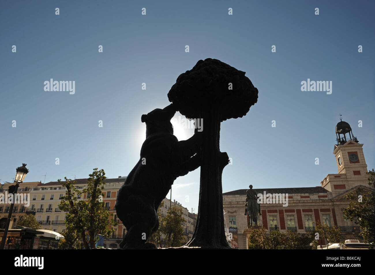 The bear and madrono strawberry tree the emblem of Madrid in Puerta del ...