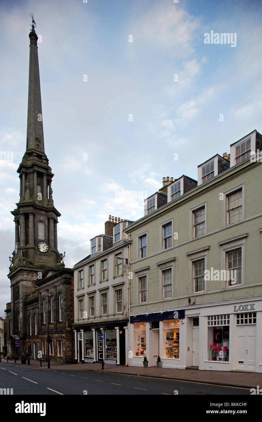 Ayr Main Street typical buildings town center South Ayrshire Scotland ...
