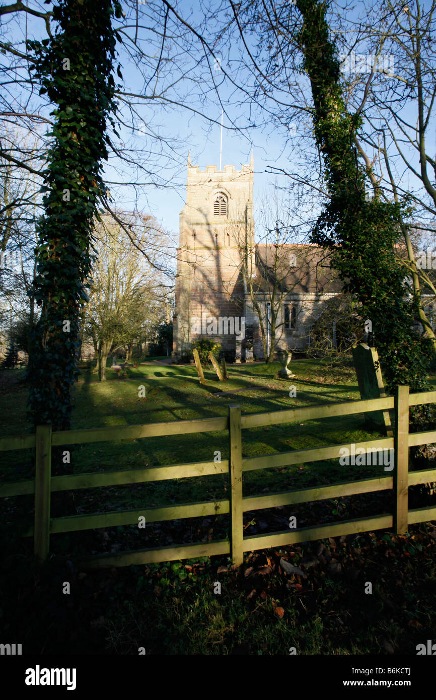 churchyard beoley church warwickshire midlands Stock Photo - Alamy