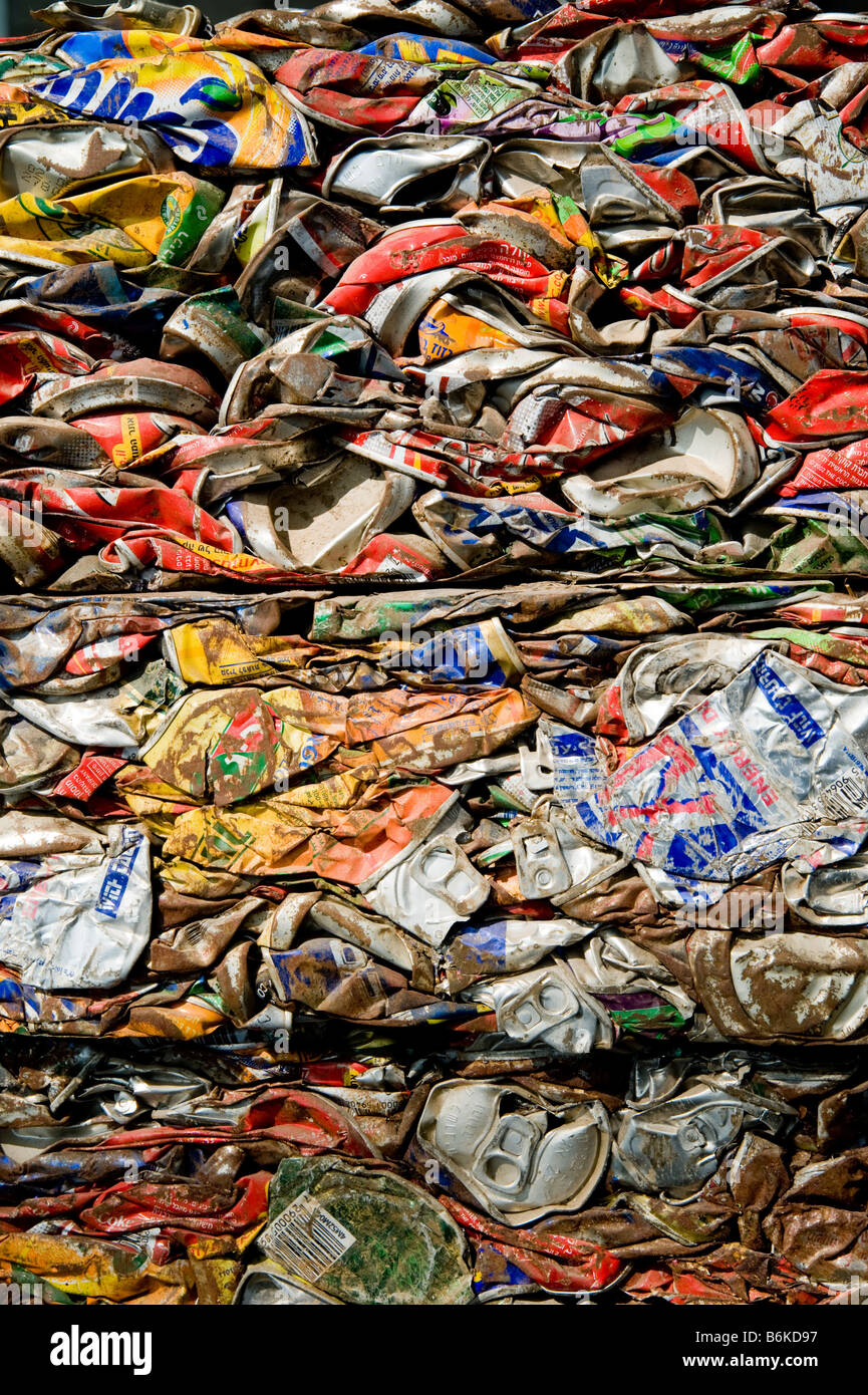 Aluminum cans crushed blocks recycling hi-res stock photography and ...