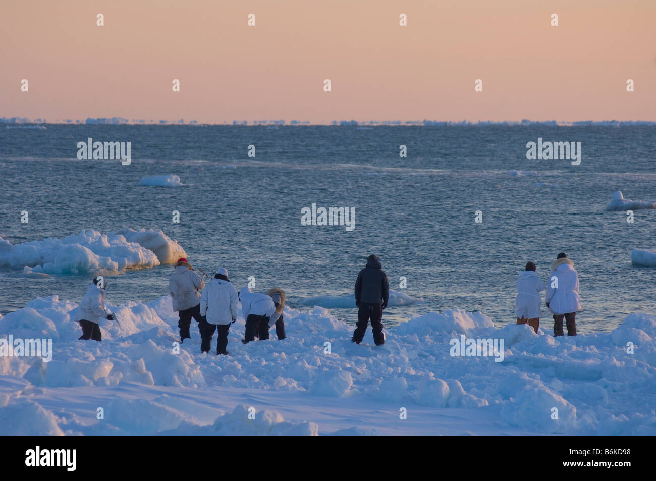 Landscape of the rough sea ice edge in an open lead in the pack ice ...