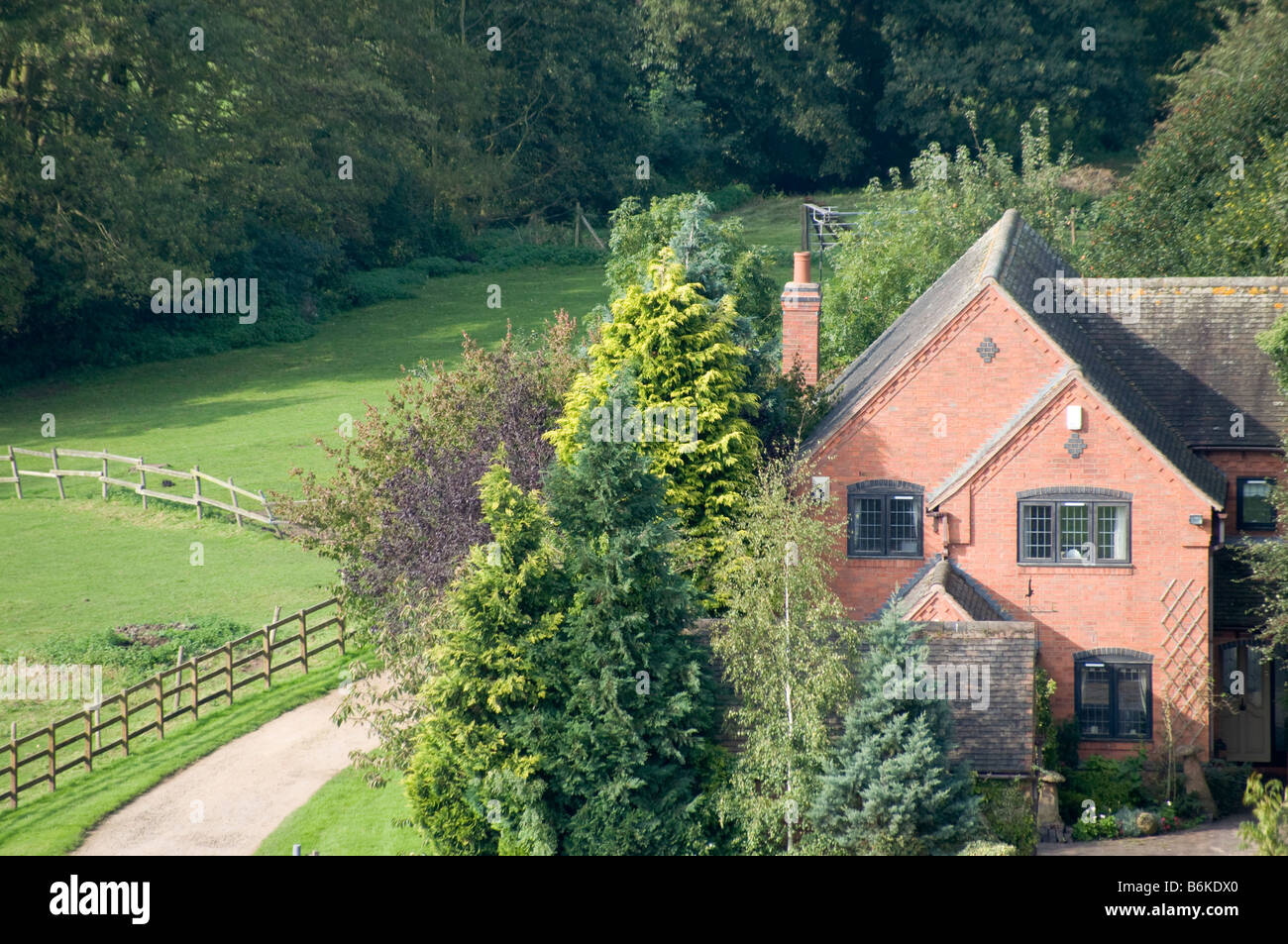 brick built house in countryside Stock Photo - Alamy