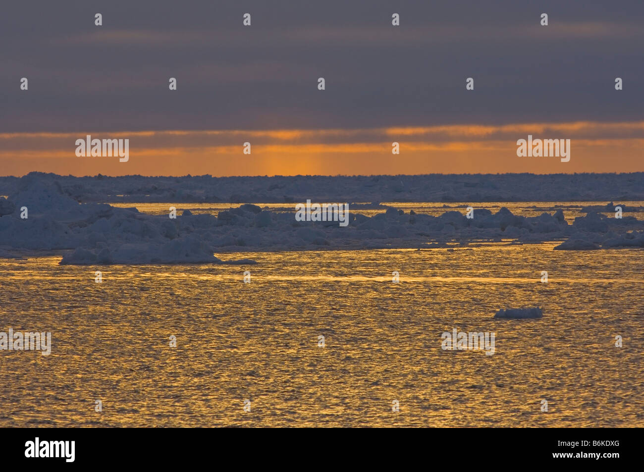 Landscape of sea ice flowing through an open lead in the pack ice ...