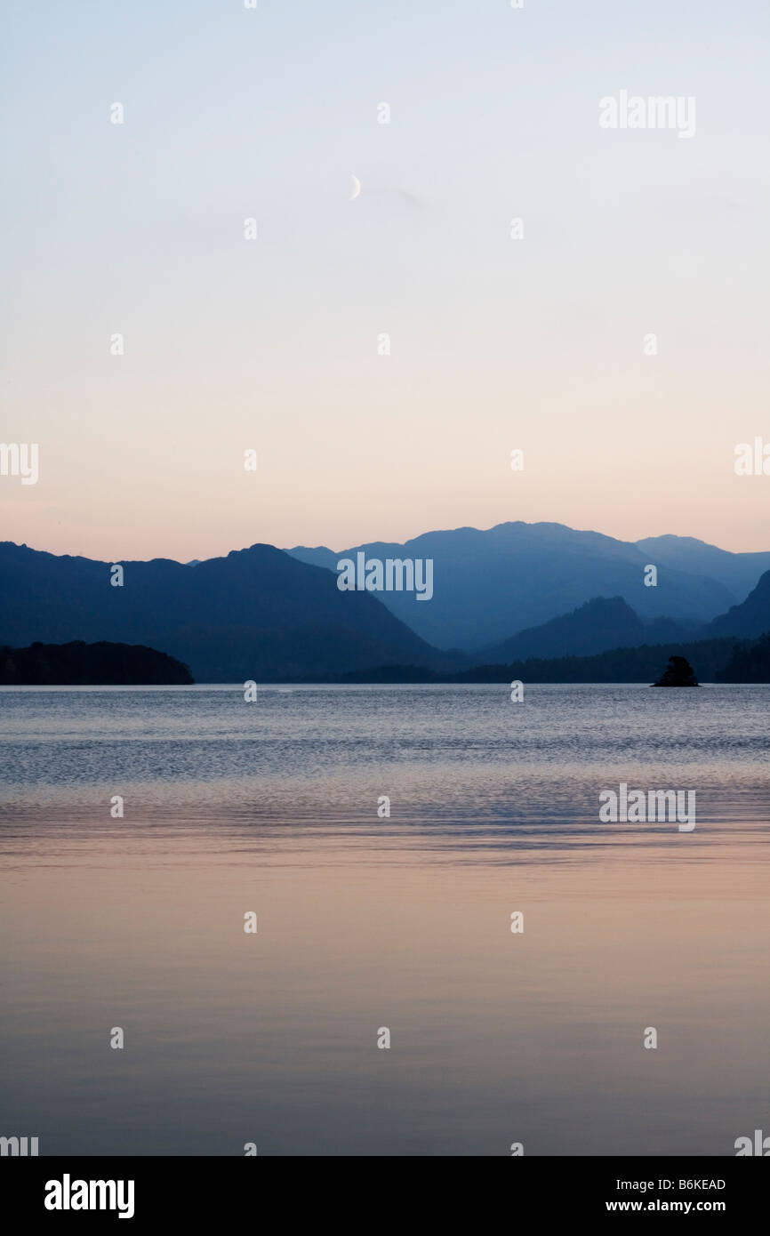 Sunset over Derwentwater in the Lake District National Park Stock Photo ...