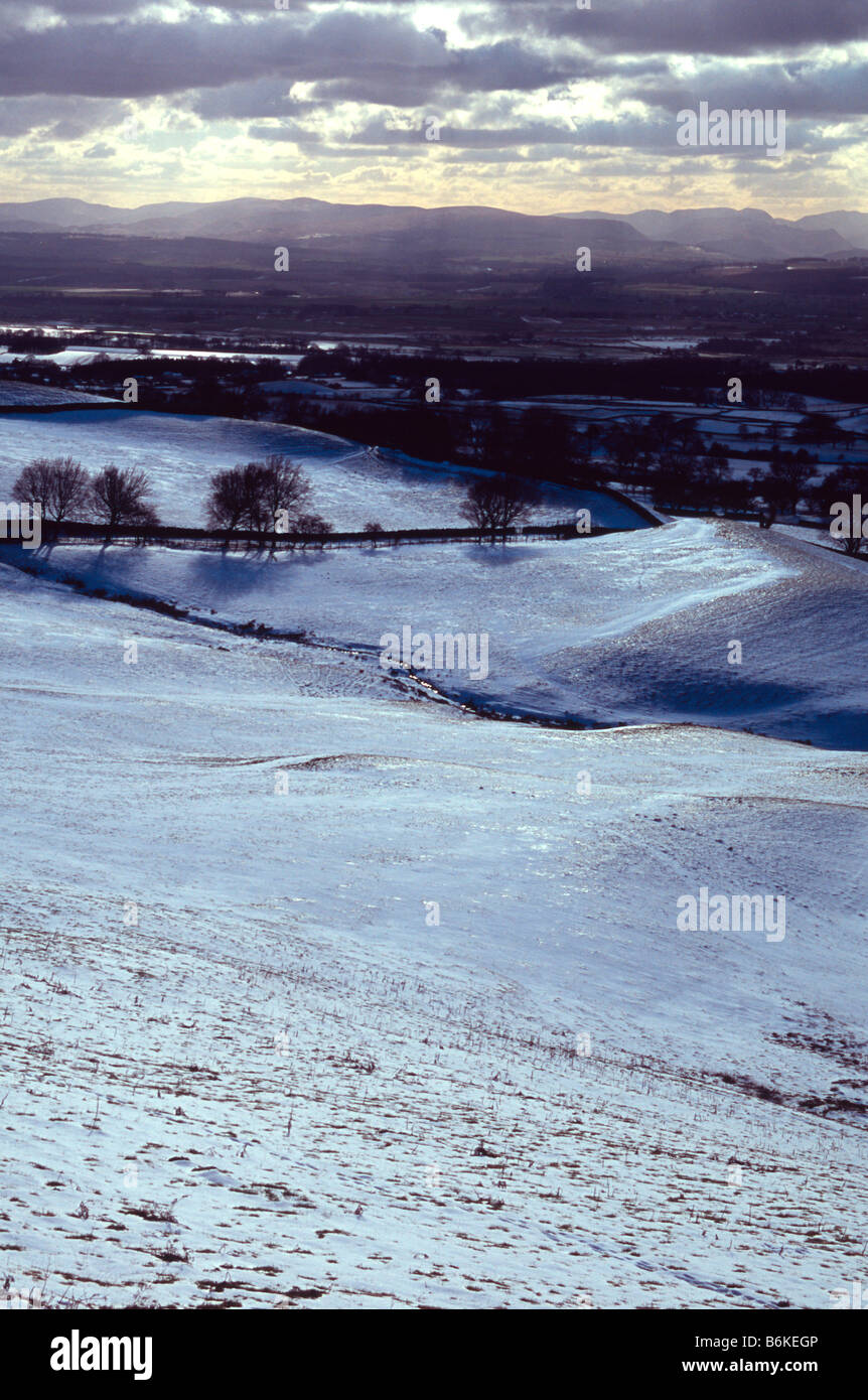 alston moor snowy windswept moors winter snows black clouds cumbria ...