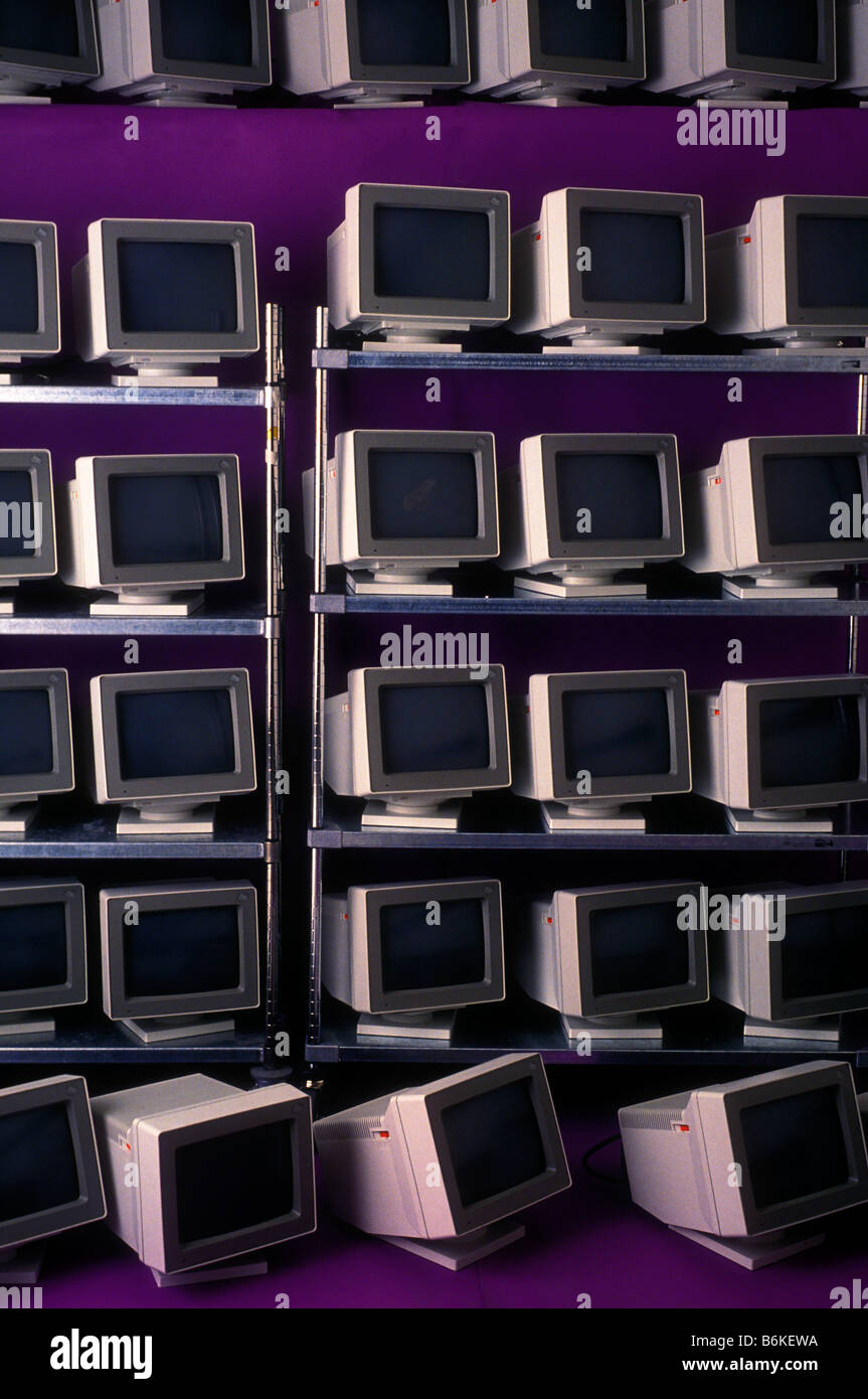 recycled computers green renewable old technology sustainable rows ...