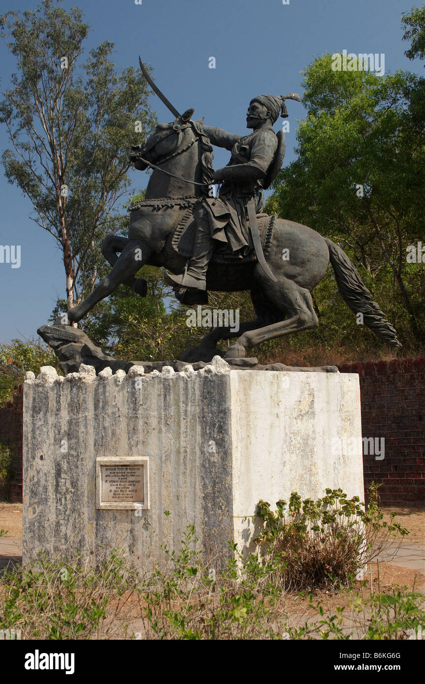 Statue of Maratha King and warrior Chattrapati Shivaji on horse with ...