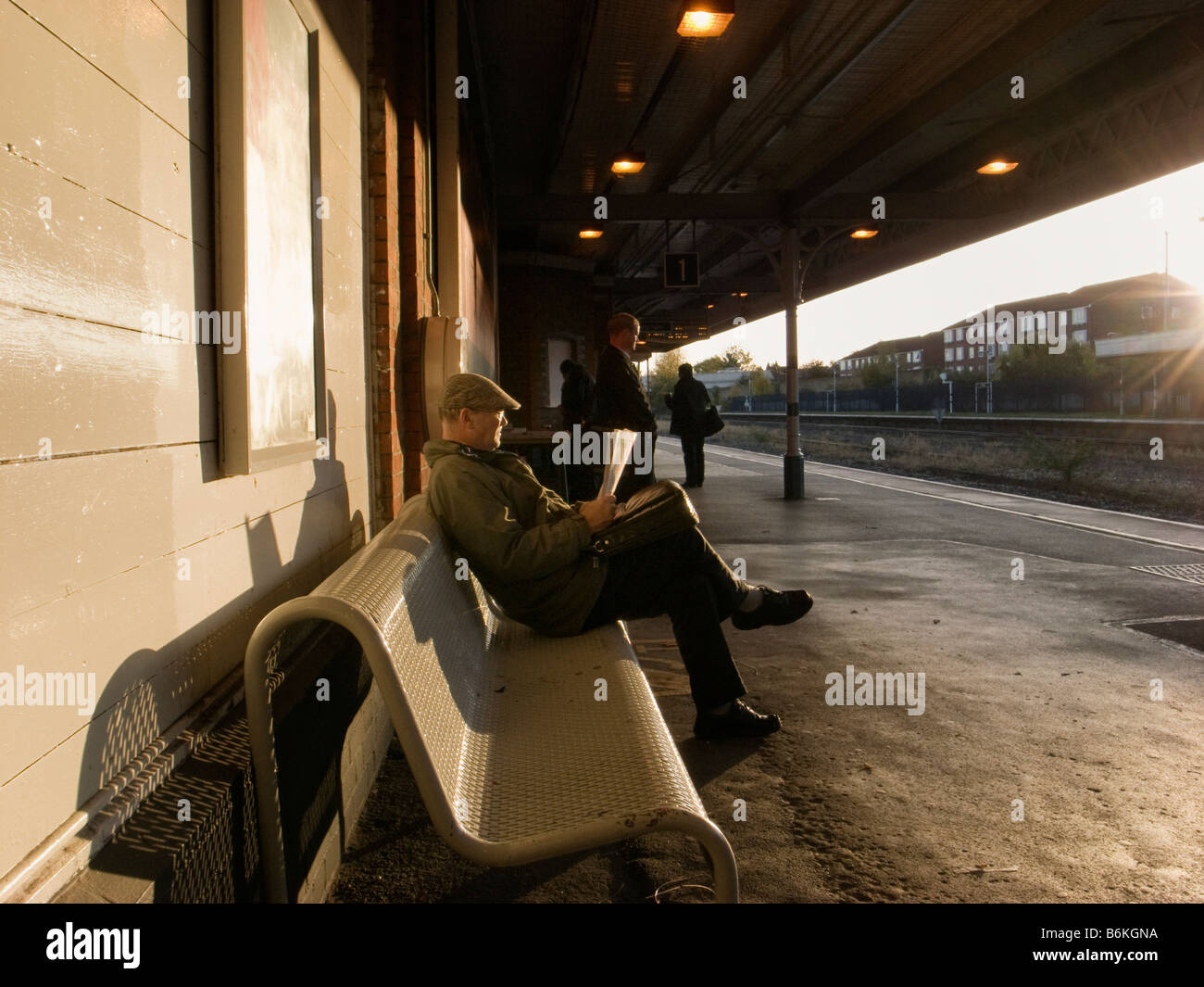 Commuters on Cheam Railway Station Cheam Surrey England Stock Photo - Alamy