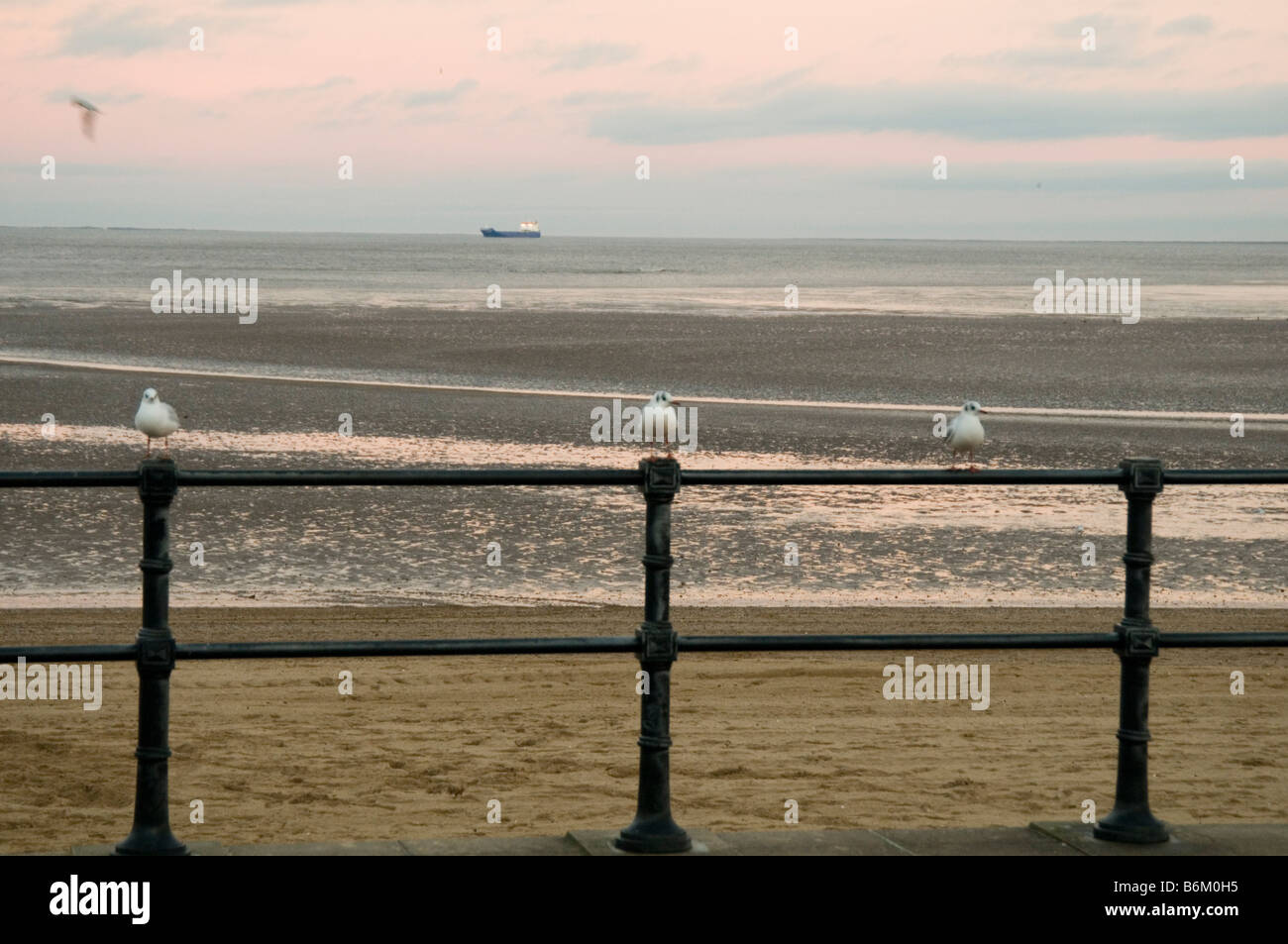 deserted rundown seaside town english sea side empty beach sunset end ...