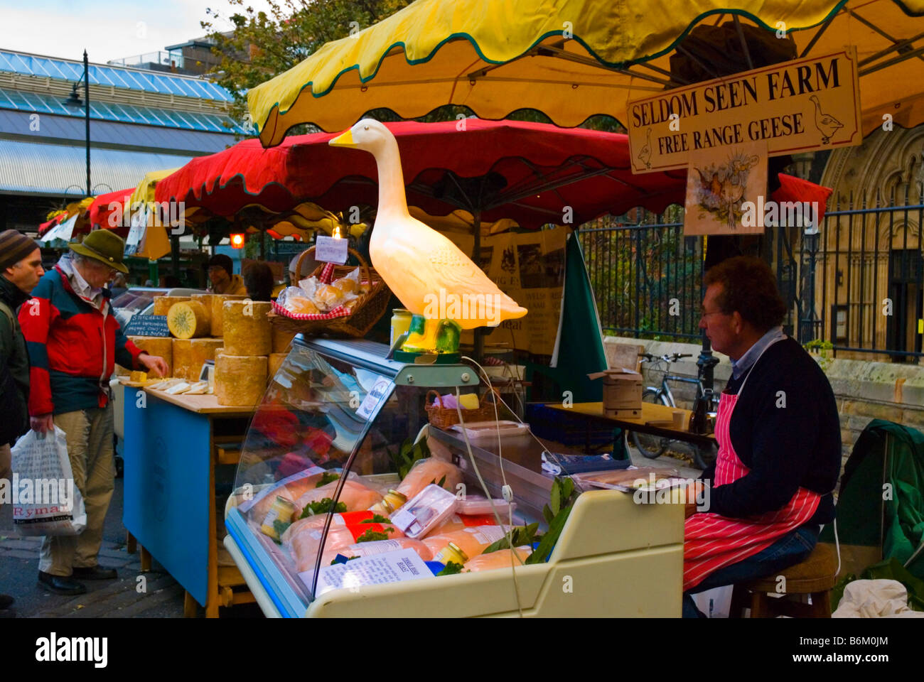 Geese and cheese at Borough Organic Market in London England UK Stock ...