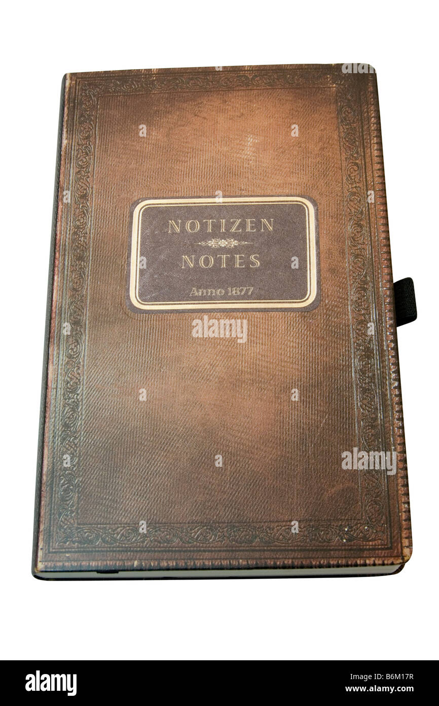 Old diary book isolated on white Stock Photo - Alamy