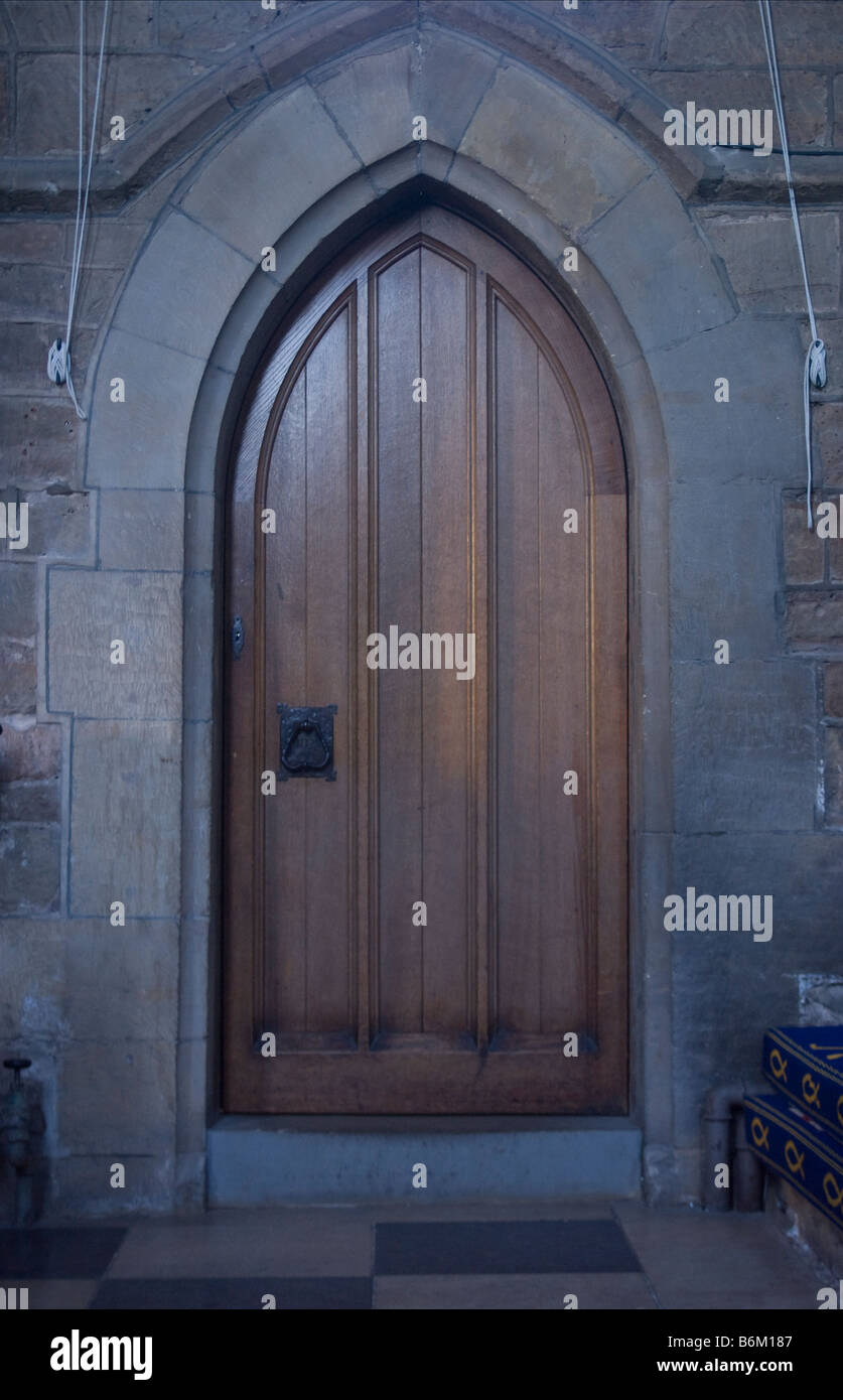 Gothic Church Door Interior Stock Photo - Alamy