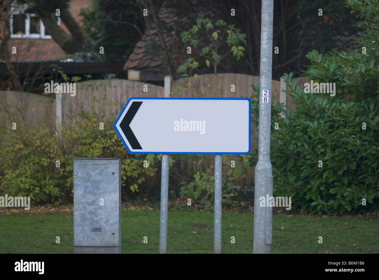 Blank Road Sign Arrow Stock Photo - Alamy