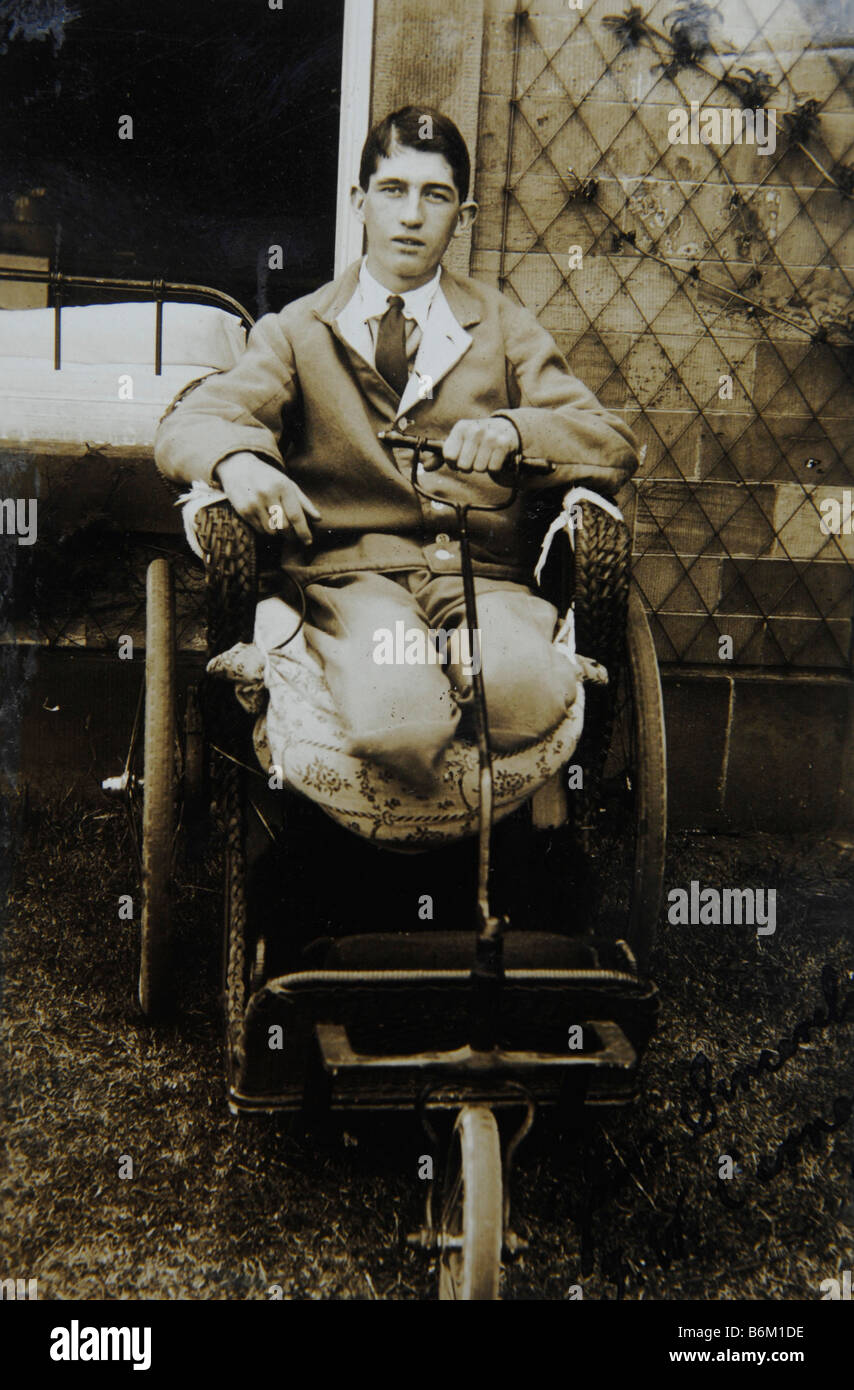 First World war amputee in bath chair Stock Photo - Alamy