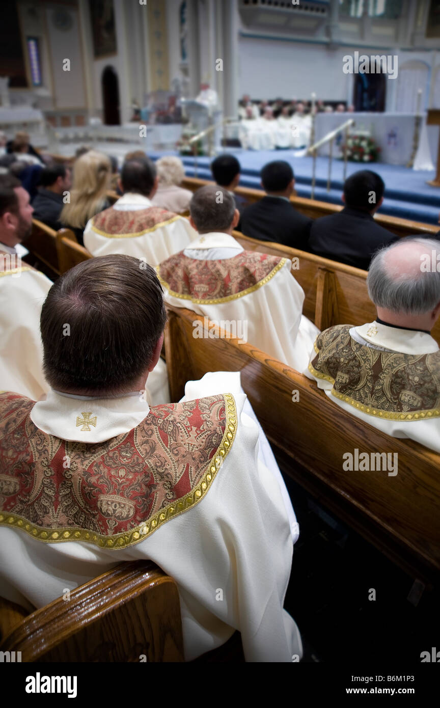 Priests At Roman Catholic Mass, Miraculous Medal Shrine, Philadelphia ...