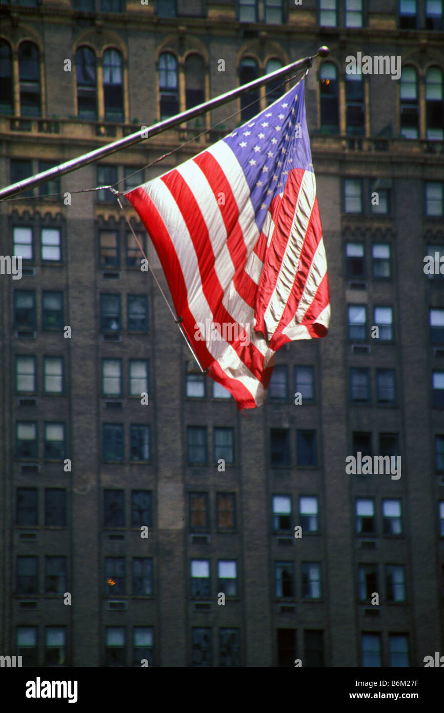An american flag hanging skyscraper hi-res stock photography and images ...