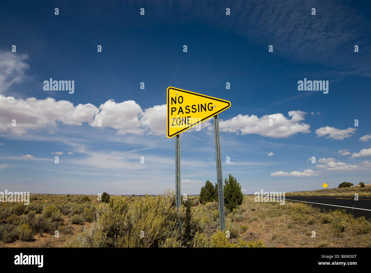 Road sign no passing zone, USA Stock Photo - Alamy