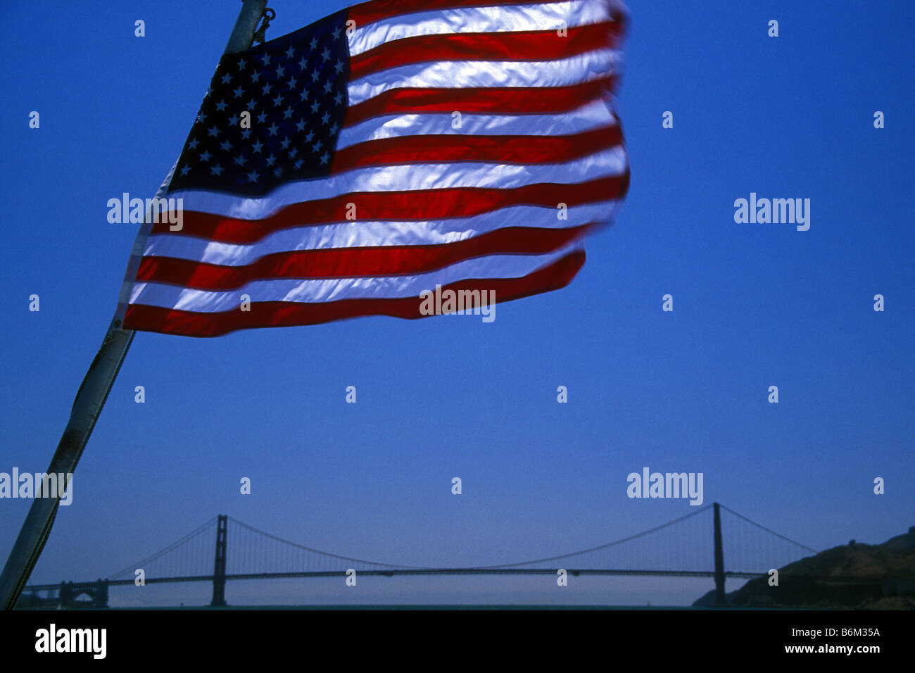 American flag golden gate bridge hi-res stock photography and images ...
