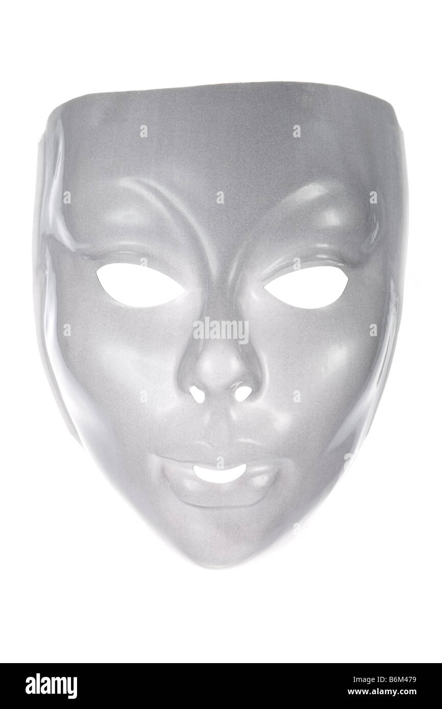 Silver face mask isolated on white background Stock Photo - Alamy