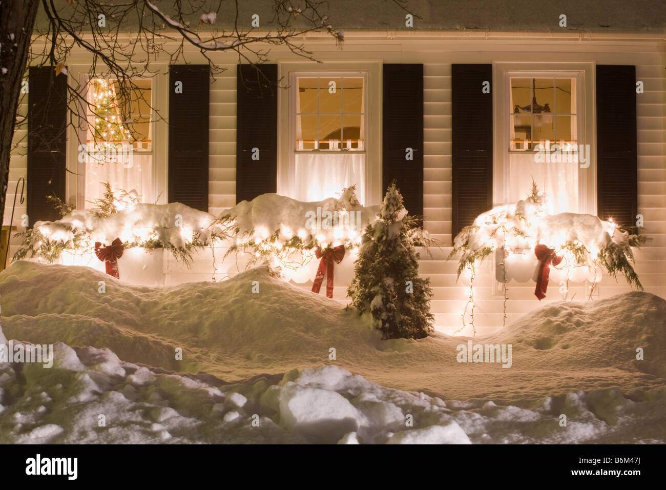 Snow Christmas Lights House