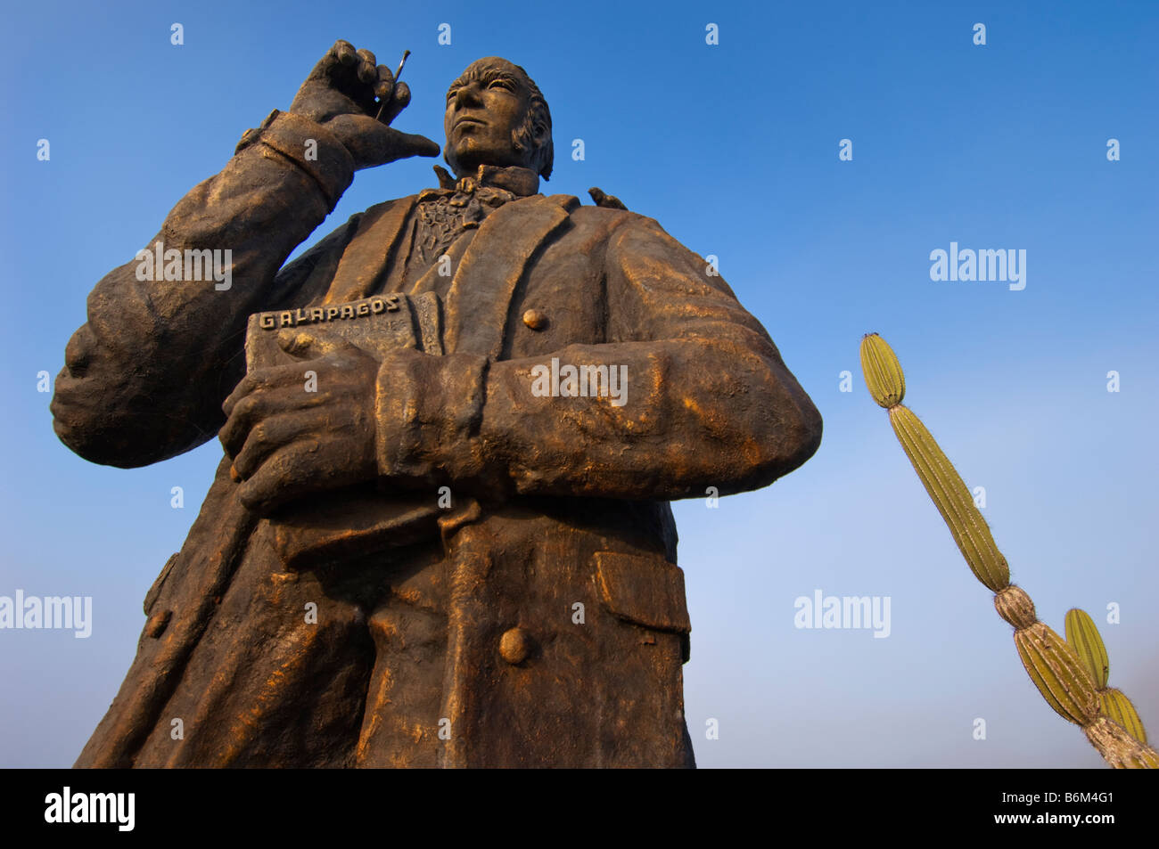 Charles Darwin Monument statue figure memorial ECUADOR SAN CRISTOBAL ...