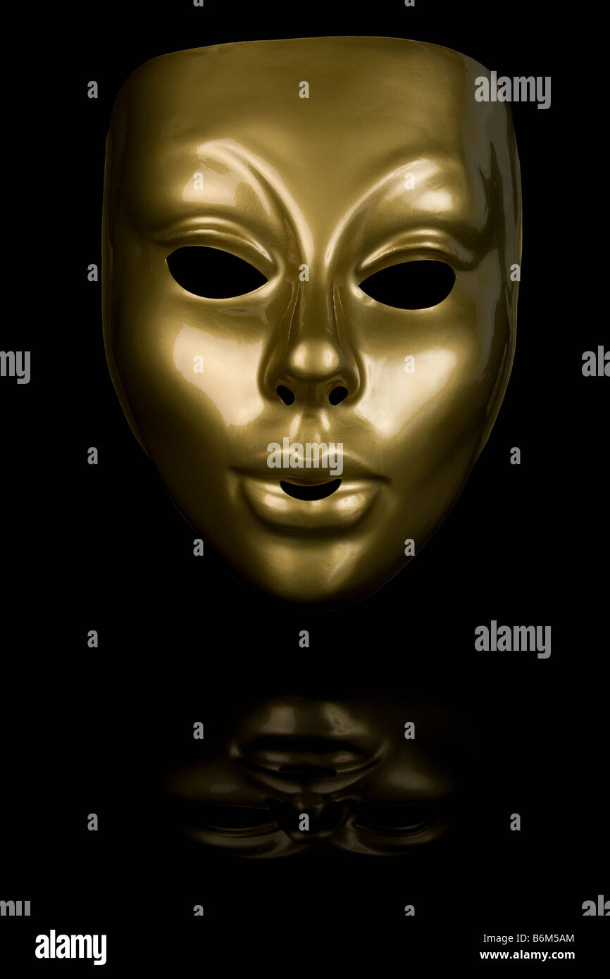 Golden Face Mask Stock Photo - Alamy