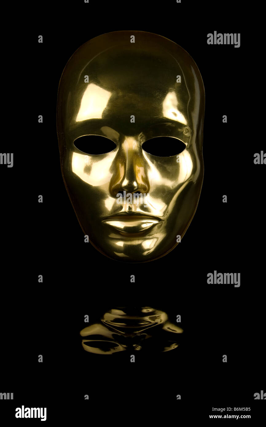 Golden Face Mask Stock Photo - Alamy