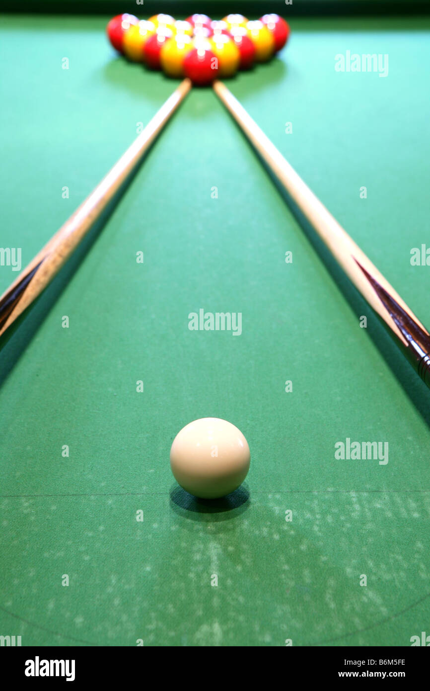 Pool table in a pub bar Stock Photo - Alamy