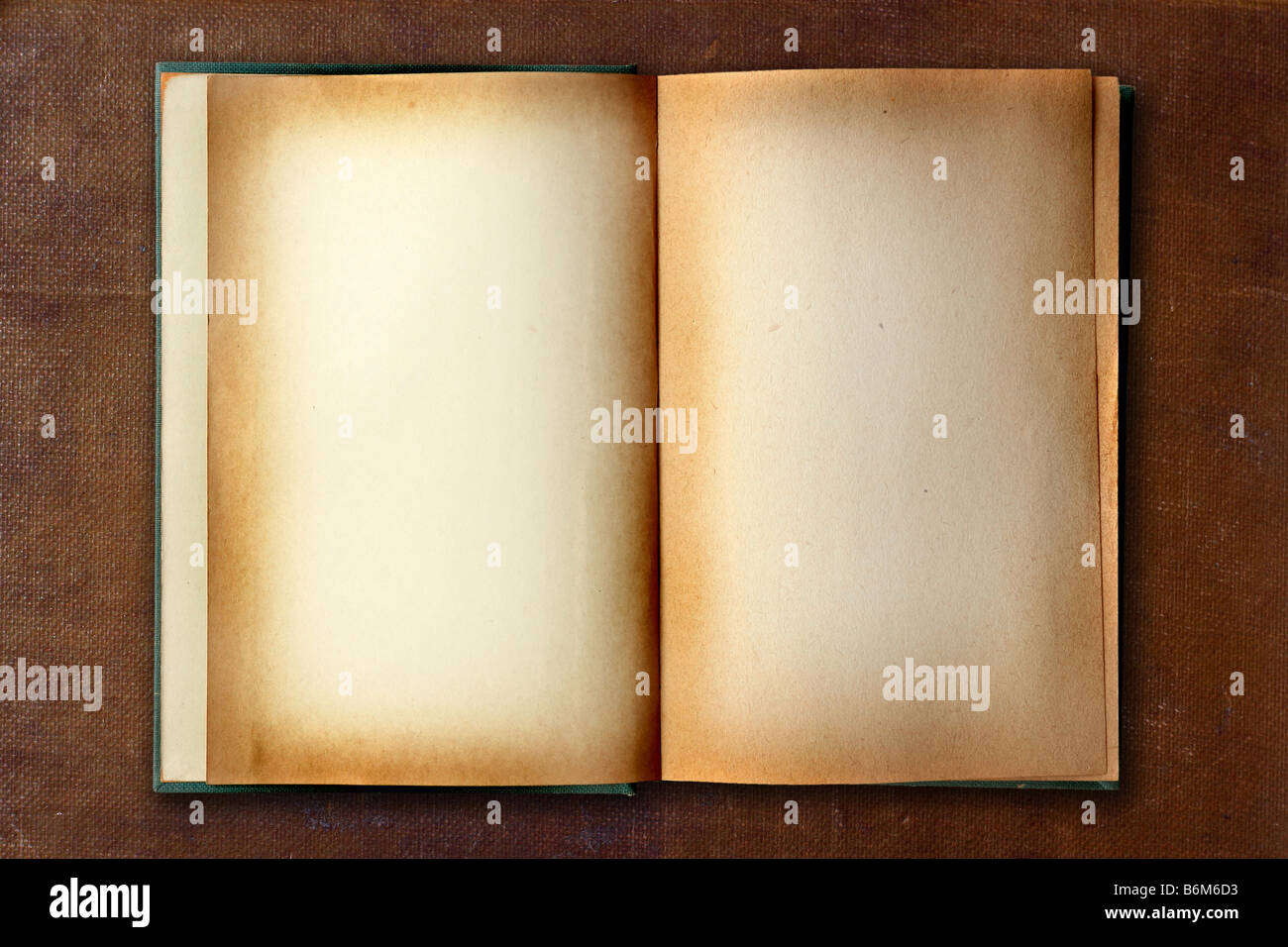 Distressed Vintage Stained Old Work Book Open For Your Text or Designs ...