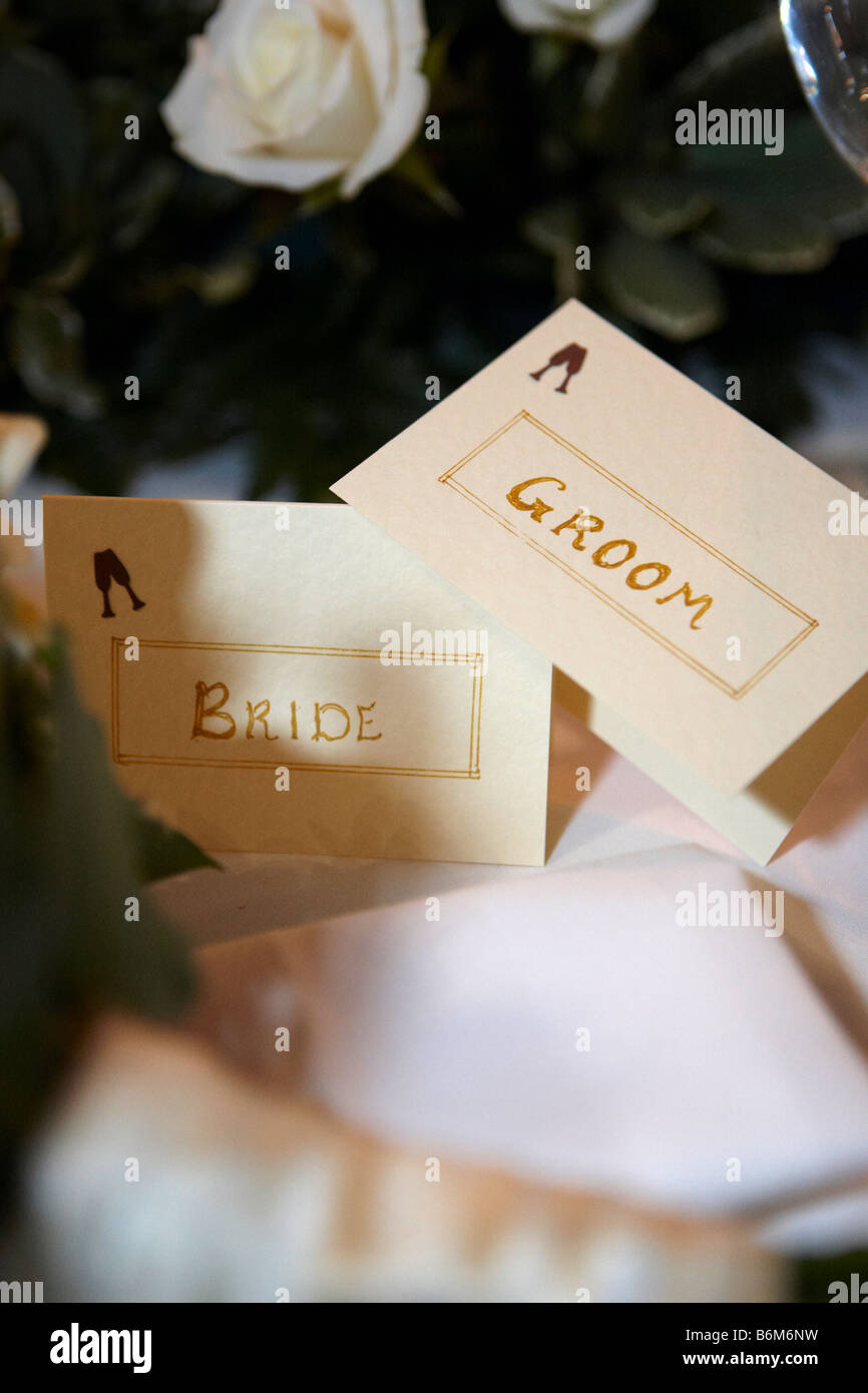 Bride and groom name setting Stock Photo - Alamy