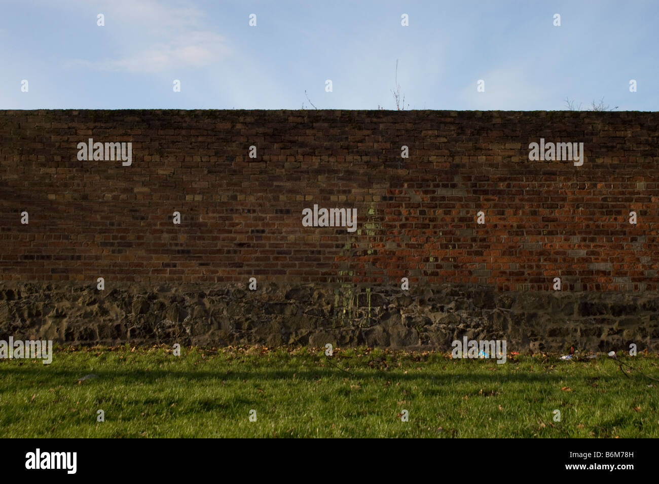 Brick wall in a garden in Edinburgh Stock Photo - Alamy