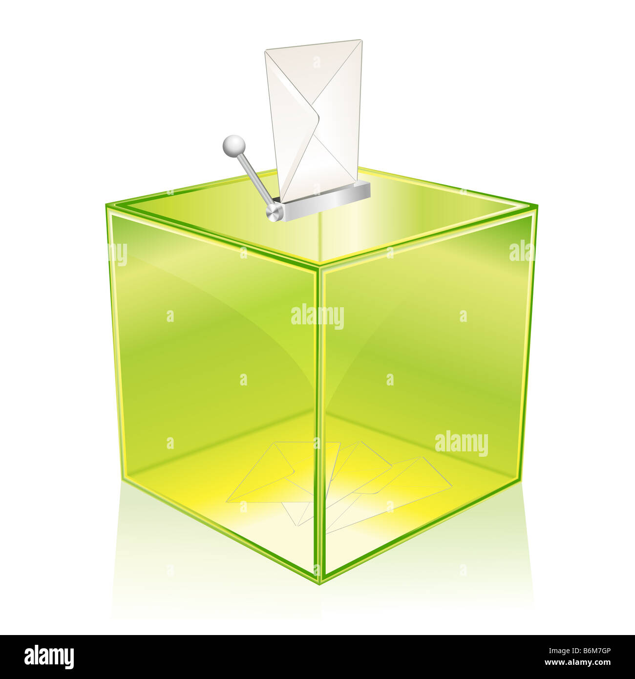 Transparent green ballot box for your vote Stock Photo - Alamy