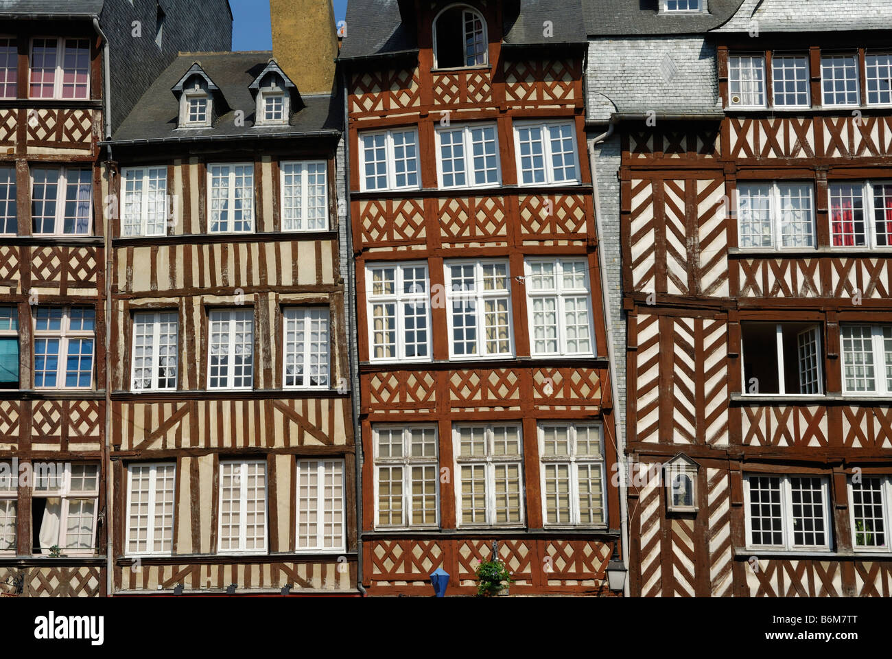 Rennes Brittany France Colourful medieval half timbered buildings on ...