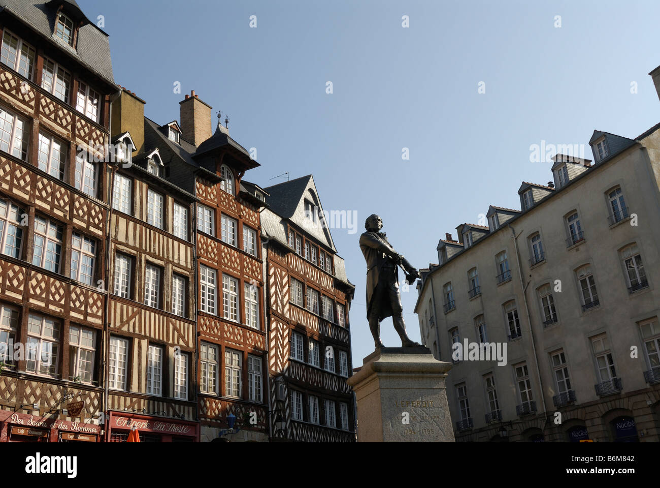 Rennes Brittany France Colourful medieval half timbered buildings on ...