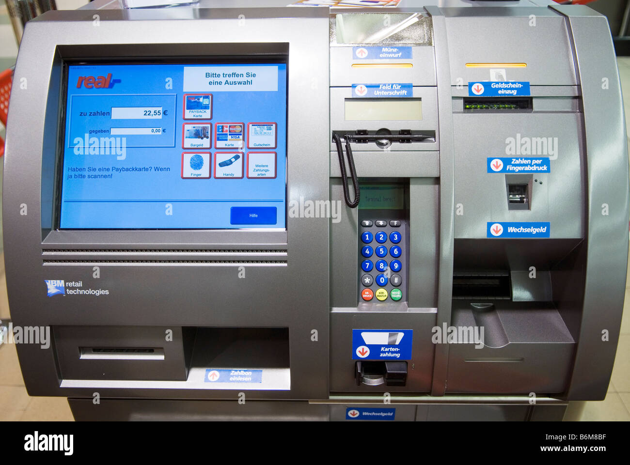 automatic cashier in the real Future store, part of the Metro Group ...