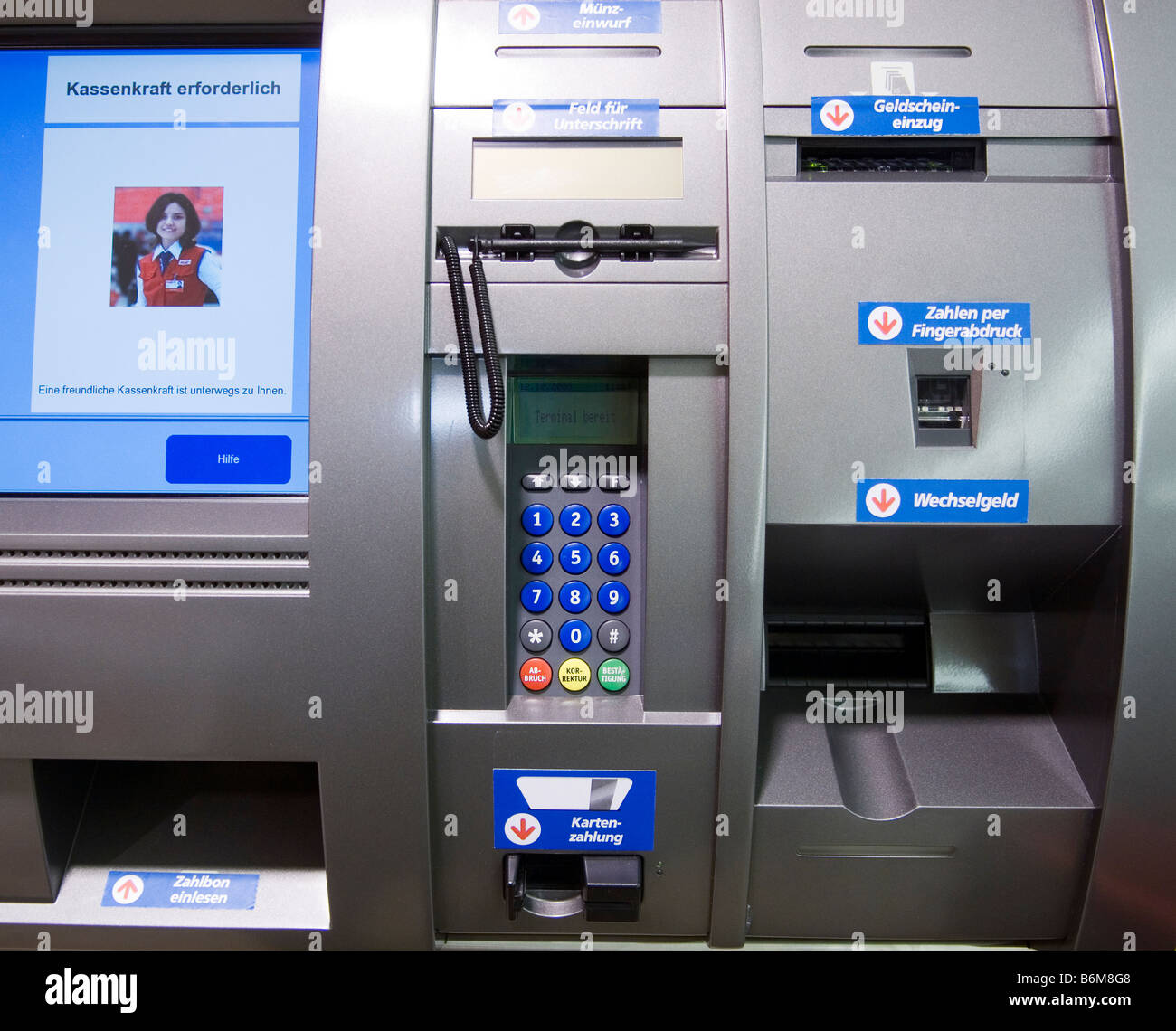 automatic cashier in the real Future store, part of the Metro Group ...