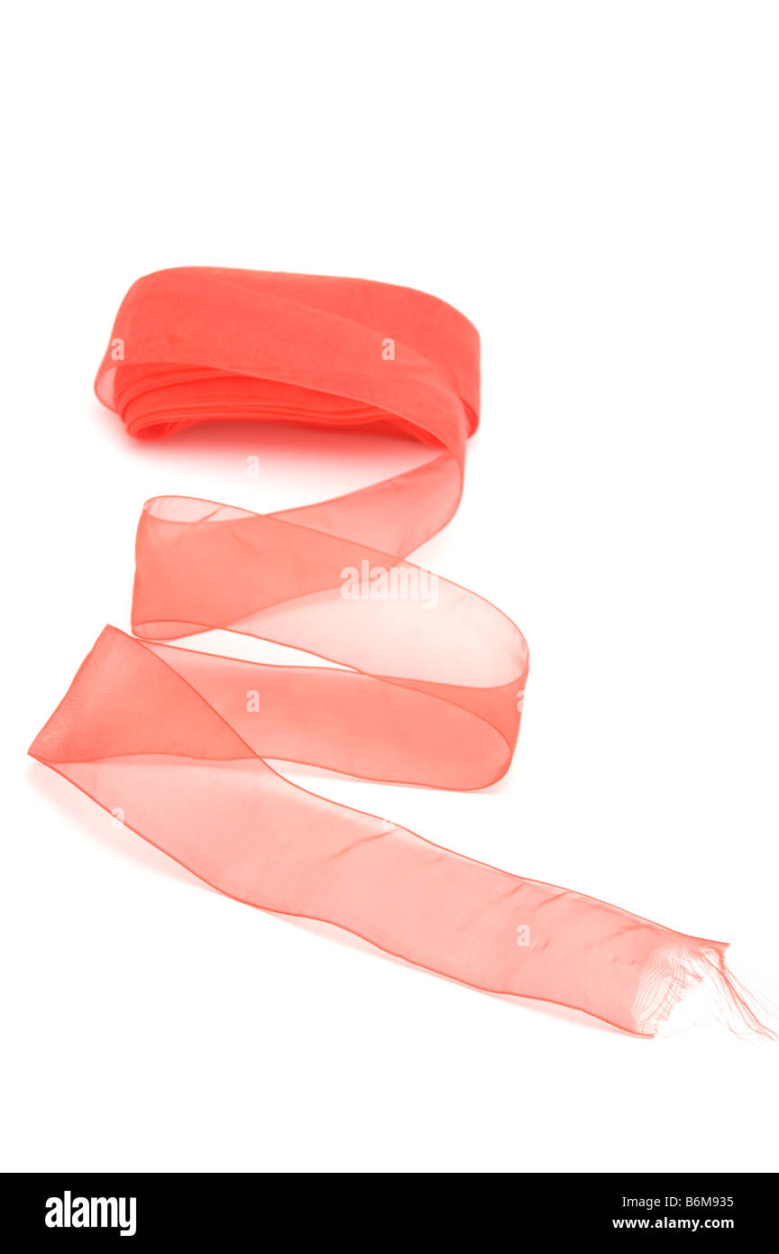 White ribbon on red Cut Out Stock Images & Pictures - Alamy