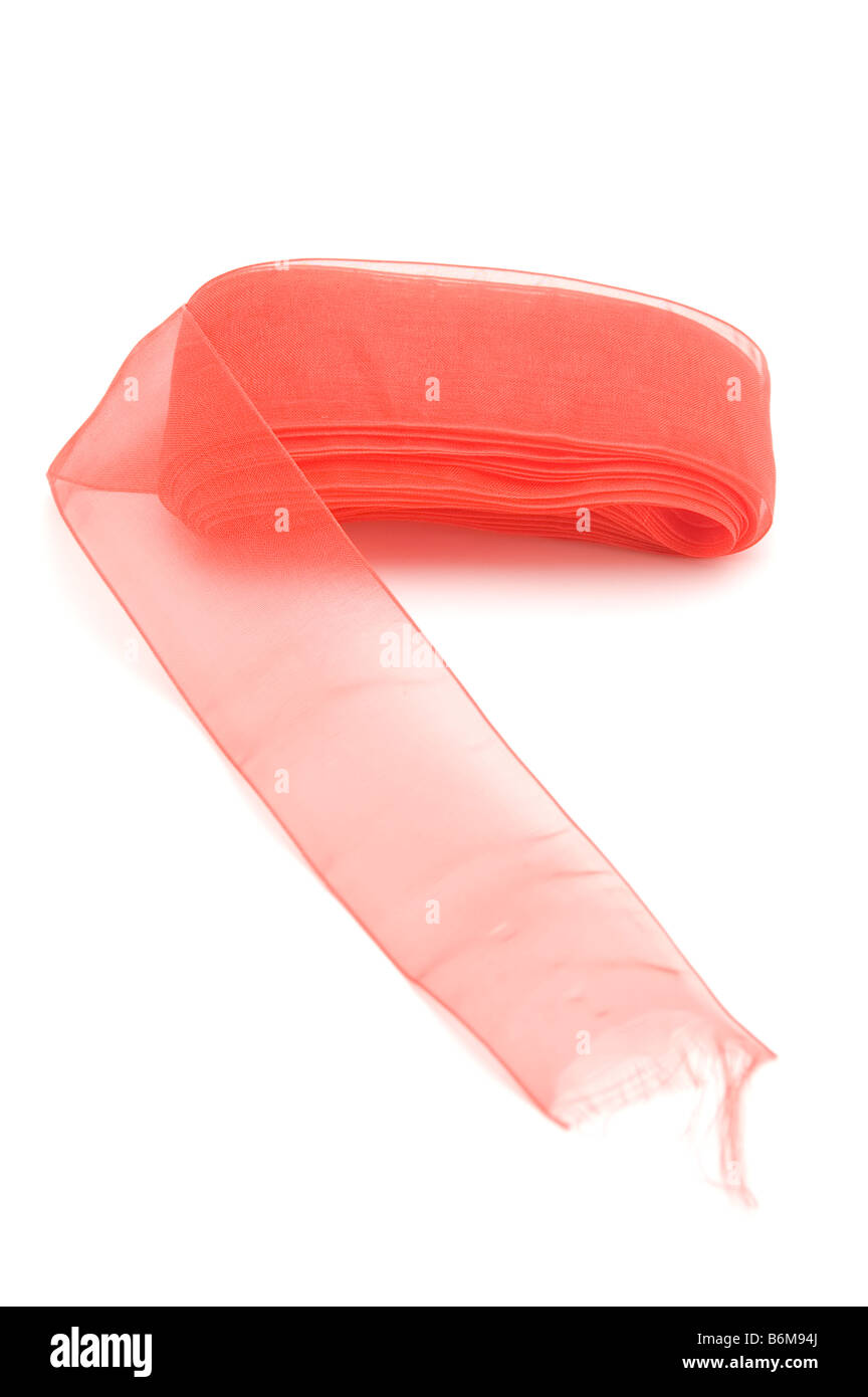 White ribbon on red Cut Out Stock Images & Pictures - Alamy