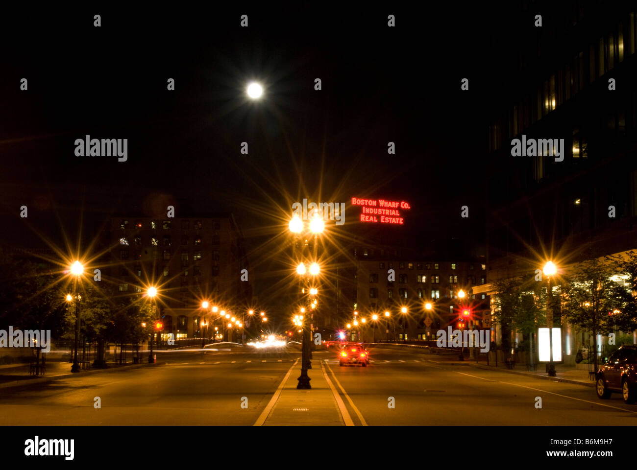 The night street of Boston Ward Stock Photo - Alamy