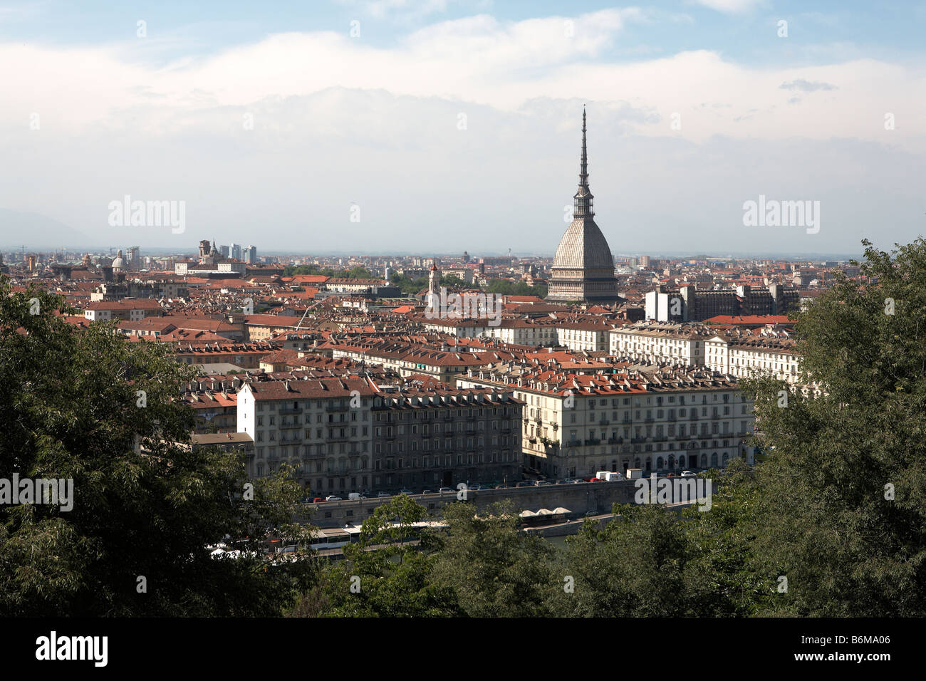 Panoramic view of Turin with Mole Antoelliana, Piemonte, Italy Stock ...