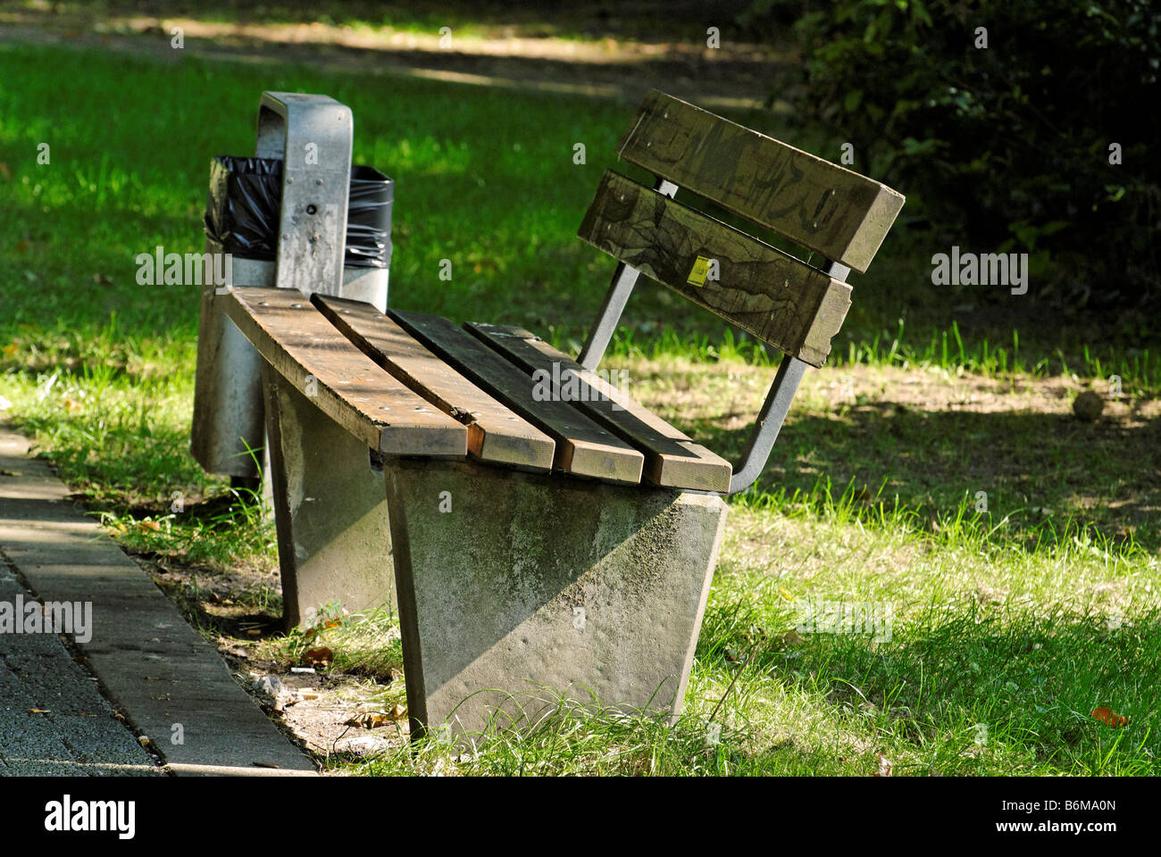 Street bench in the city park Stock Photo - Alamy